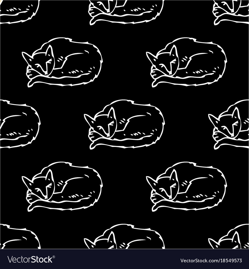 Sleeping cats seamless pattern Royalty Free Vector Image