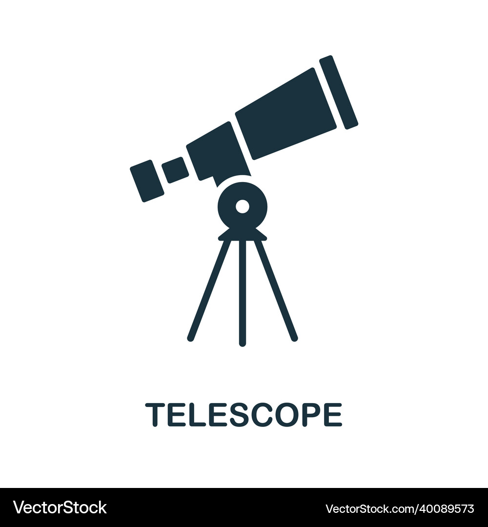 Telescope icon monochrome sign from space Vector Image