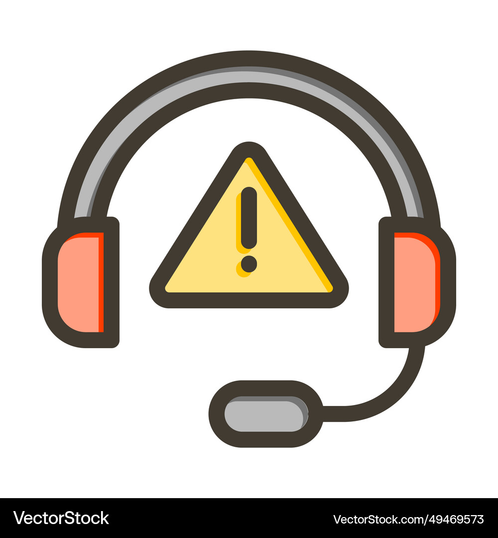 Trouble thick line filled colors icon Royalty Free Vector