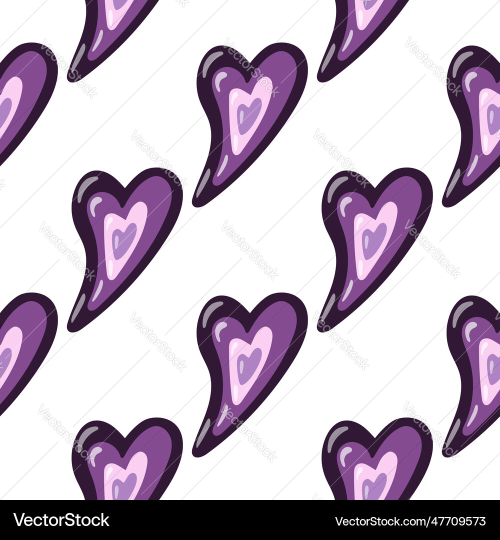 Vintage hearts seamless pattern 14 february Vector Image