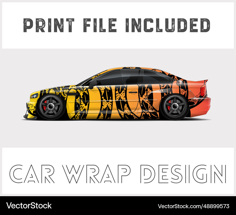 Vinyl wrap business car design Royalty Free Vector Image