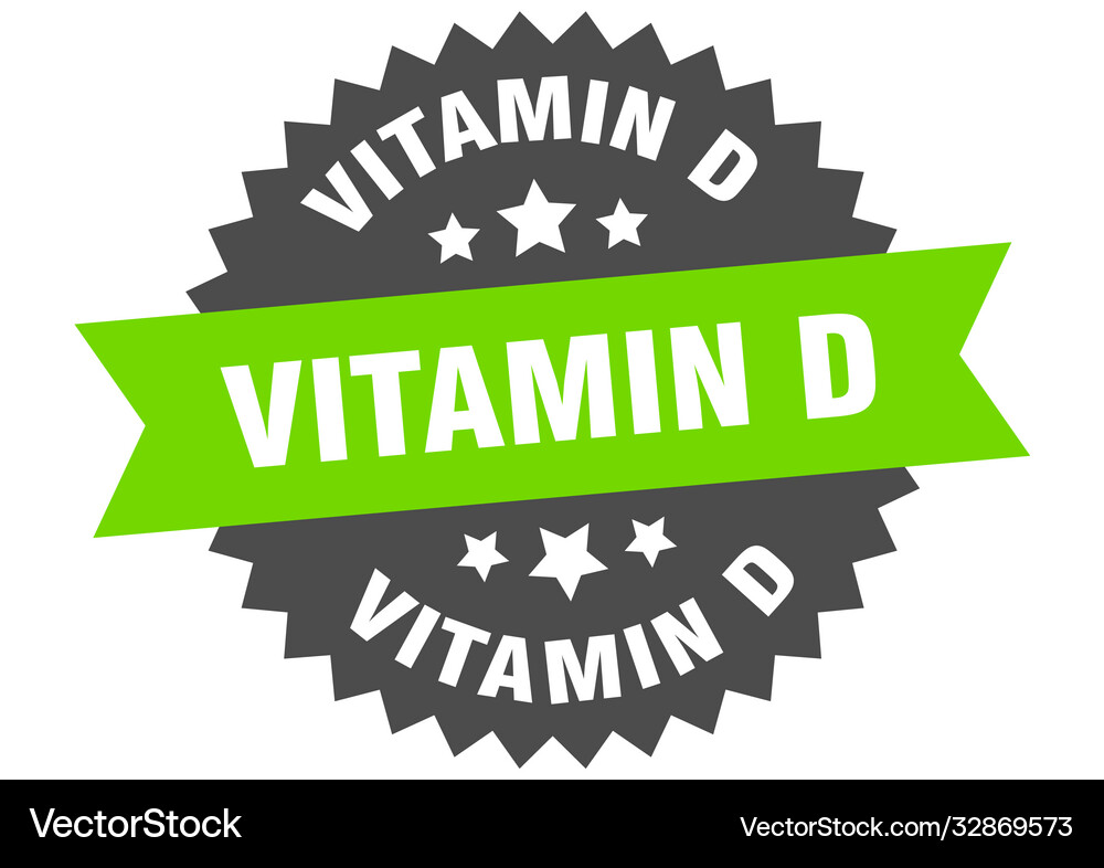 Vitamin d round isolated ribbon label Royalty Free Vector
