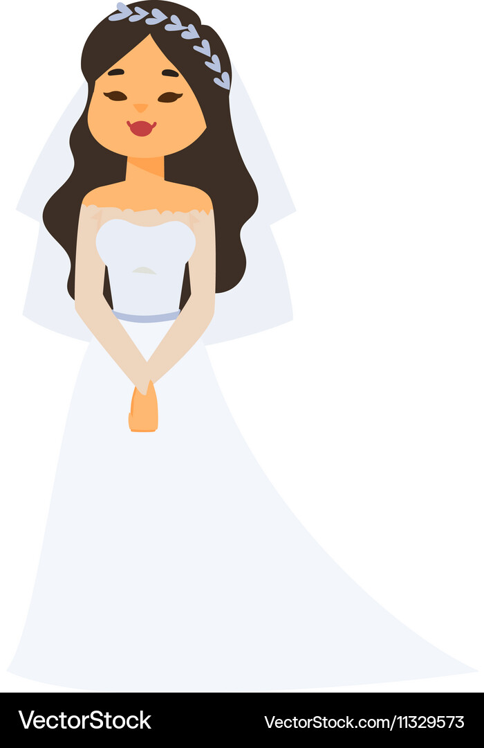 Wedding bride girl character Royalty Free Vector Image