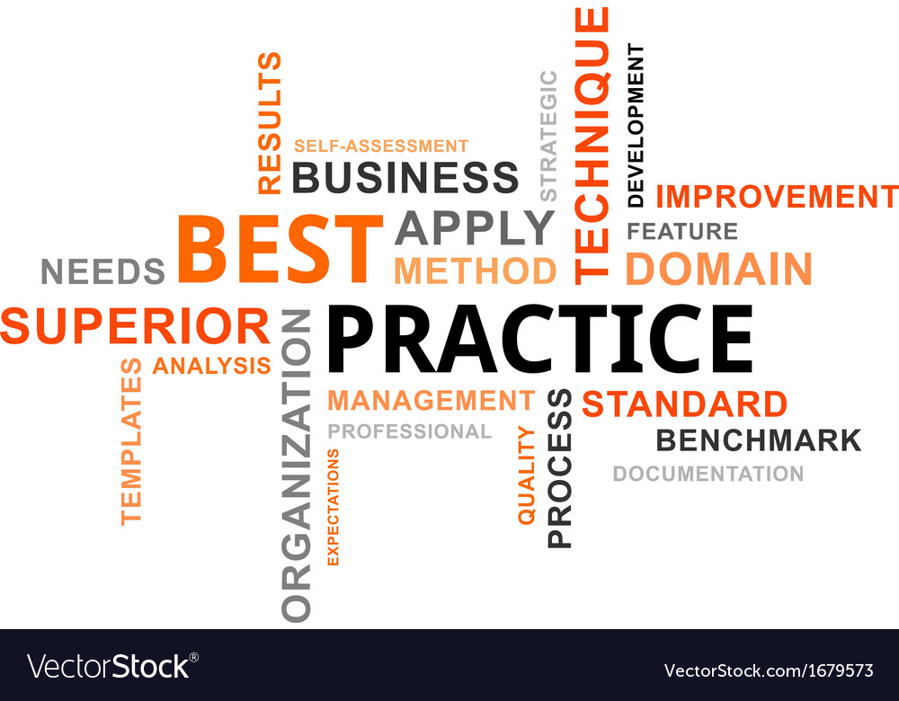 Word cloud best practice Royalty Free Vector Image