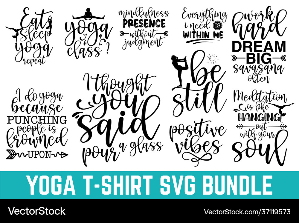 Yoga hand drawn text phrase isolated on white back