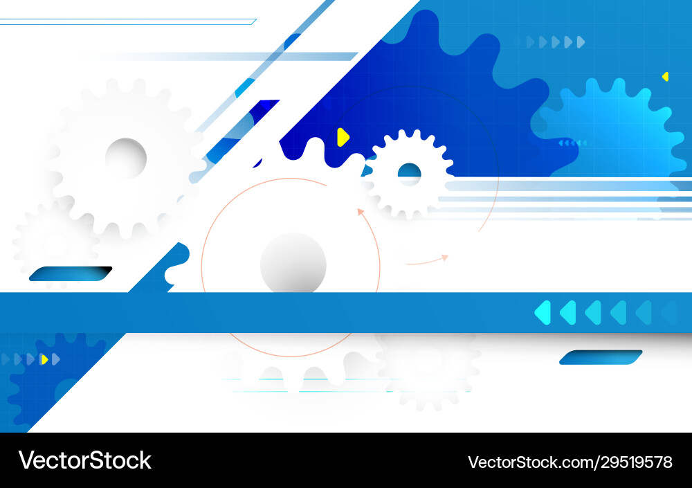 Abstract geometric and gear wheel with technology Vector Image