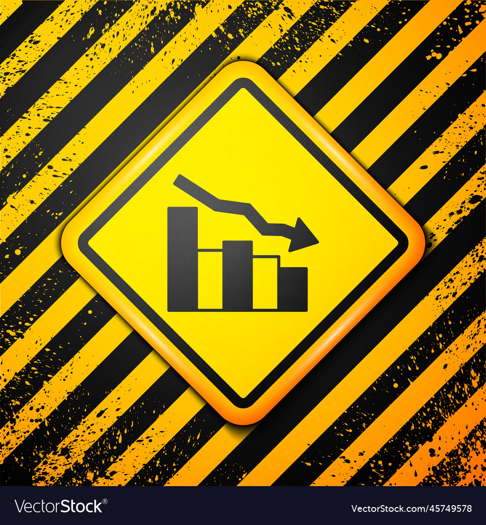 Black financial growth decrease icon isolated on Vector Image