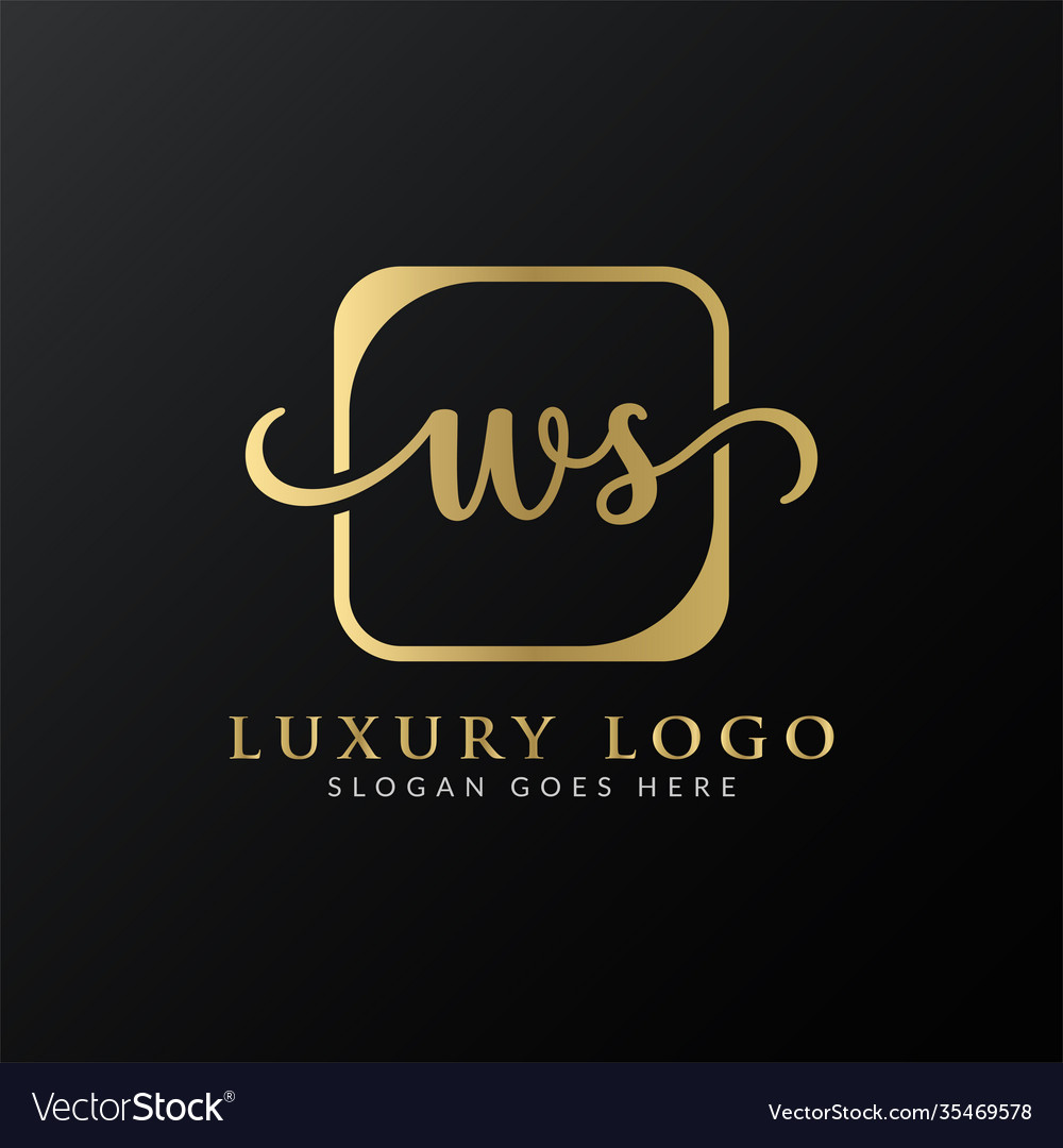 Creative letter ws logo design template initial Vector Image