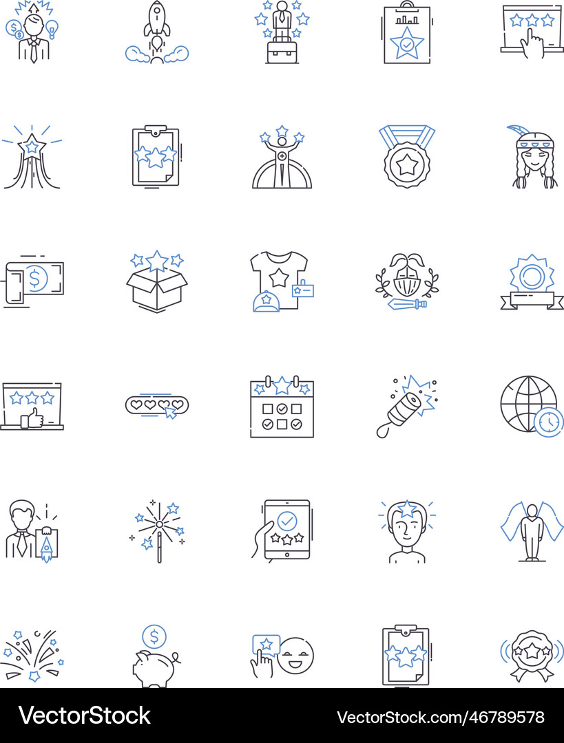 Gain line icons collection increase boost grow Vector Image