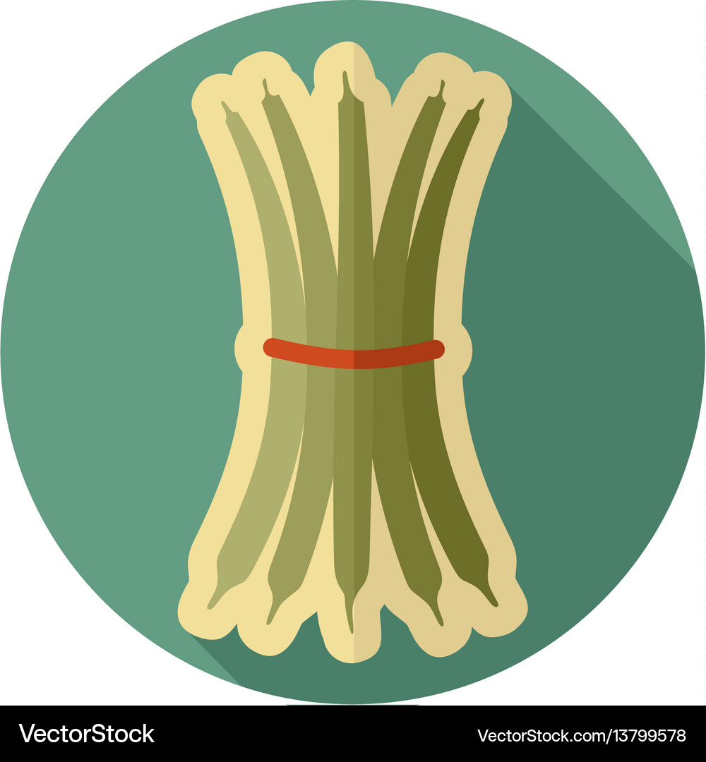 Green bean flat icon vegetable Royalty Free Vector Image