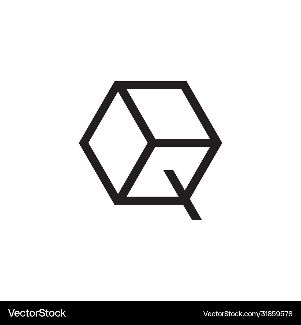 Q box letter logo design concept Royalty Free Vector Image