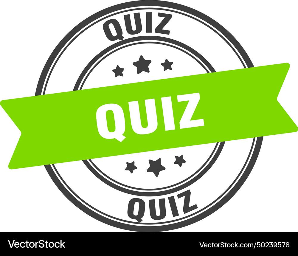 Quiz stamp label on transparent background Vector Image