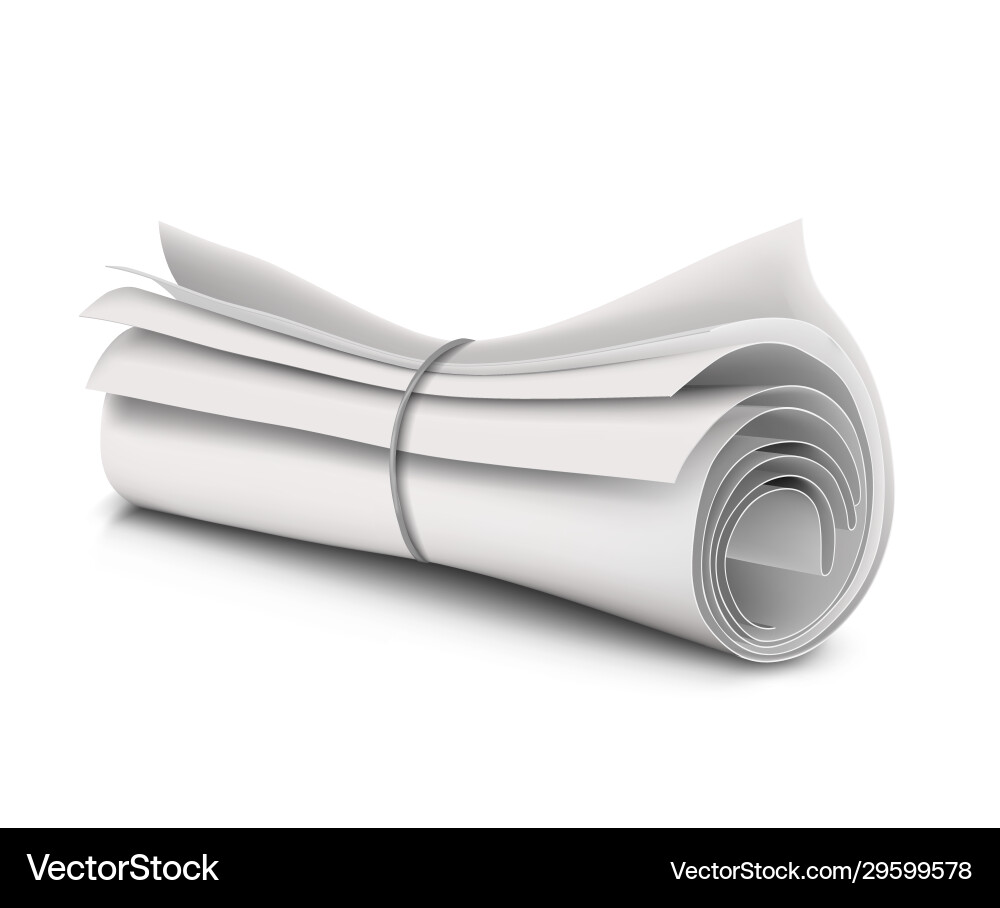Rolled newspaper with headline news Royalty Free Vector