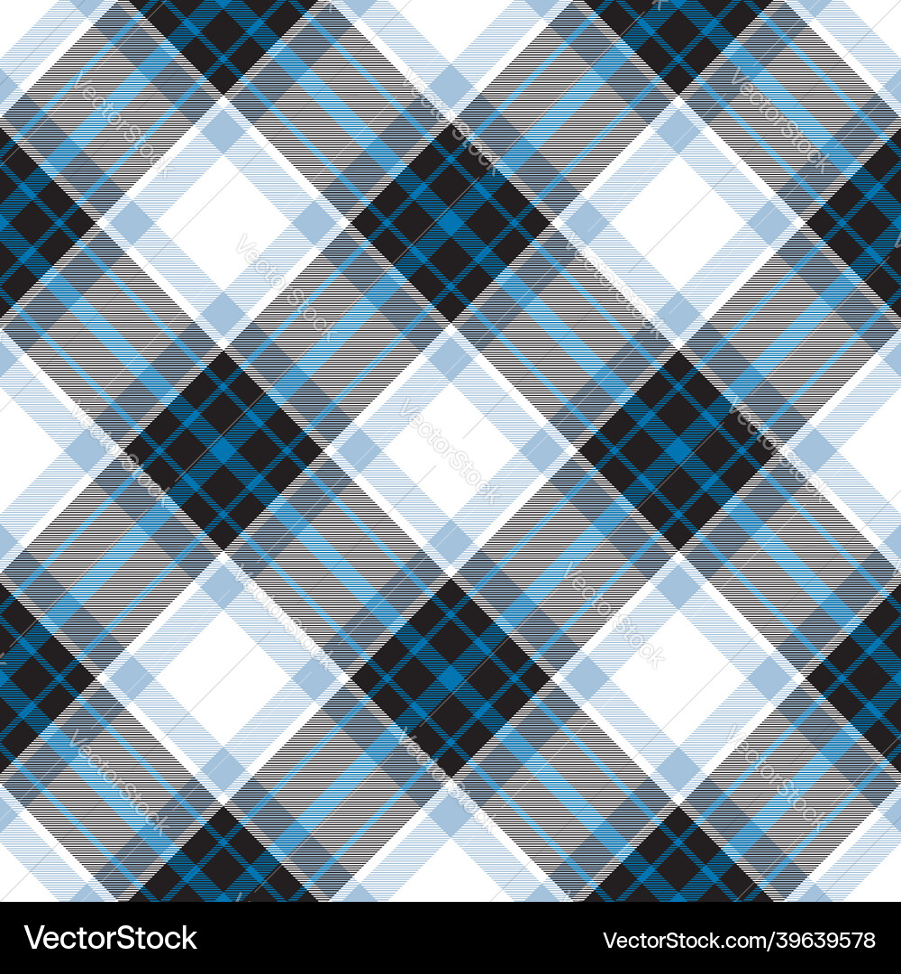 Tartan plaid pattern in blue print fabric texture Vector Image