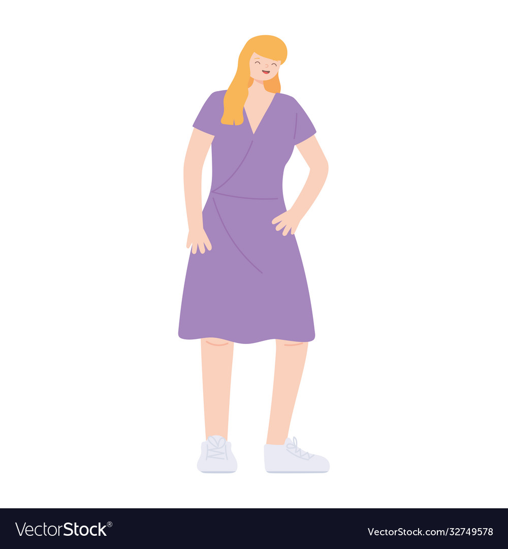 Young woman wearing casual clothes standing Vector Image Young woman wearing casual clothes standing Vector Image