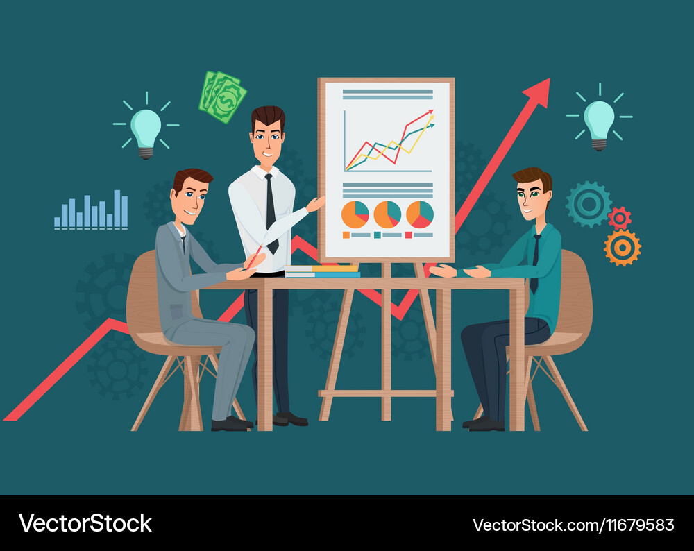 Business professional work team meeting Royalty Free Vector