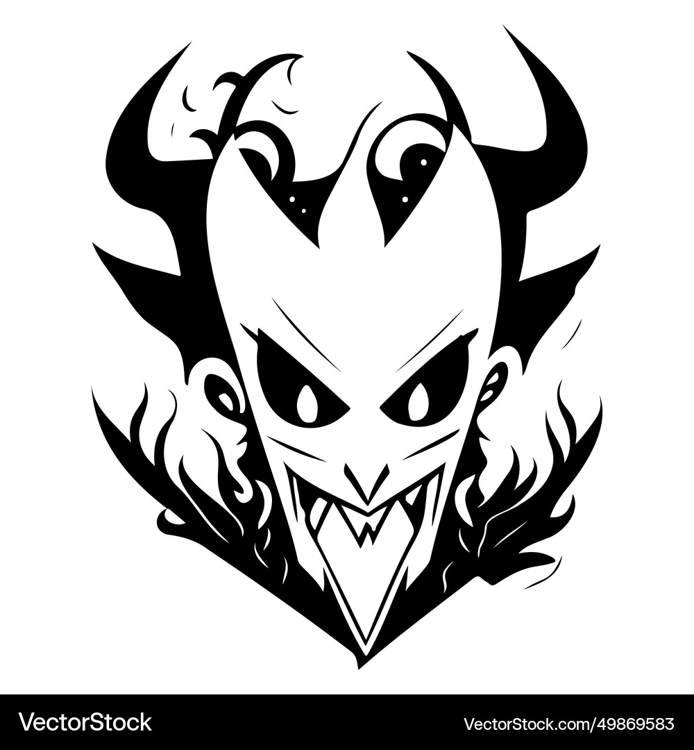 Halloween jester scary sketch hand draw Royalty Free Vector
