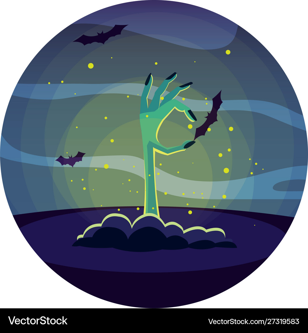 Halloween zombie hand design icon Royalty Free Vector Image