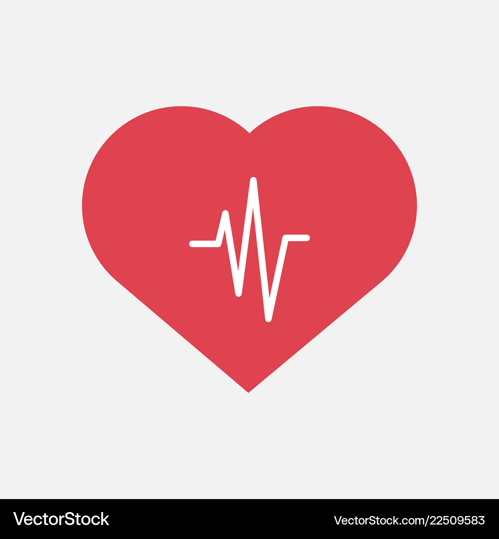 Heartbeat icon for medical apps Royalty Free Vector Image