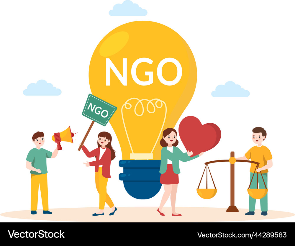Ngo or non-governmental organization to serve Vector Image