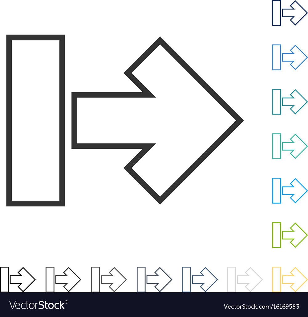 Pull arrow right icon Royalty Free Vector Image