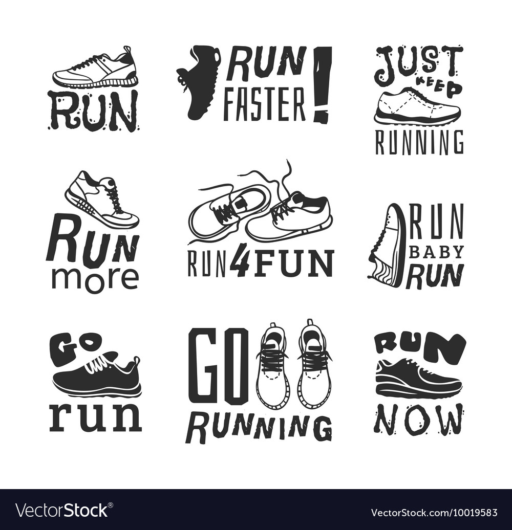 Running labels Royalty Free Vector Image - VectorStock