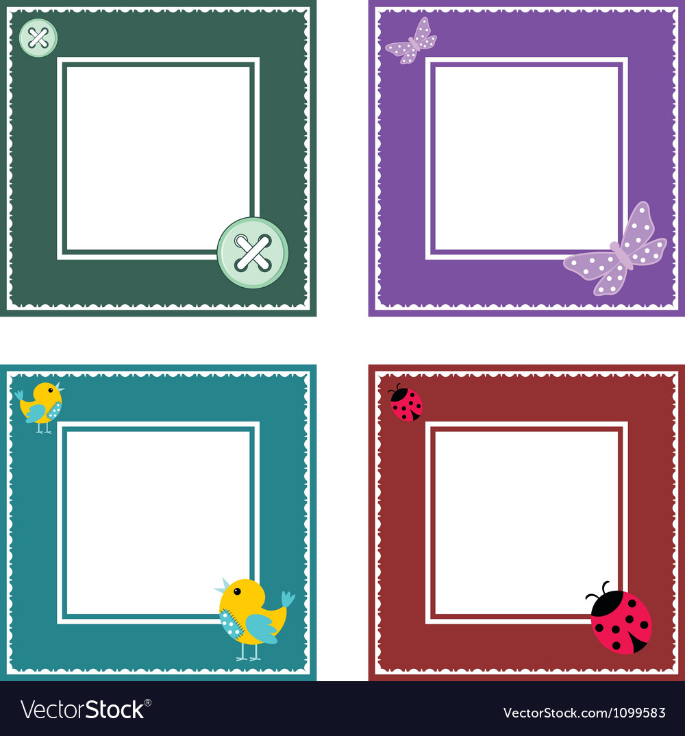 Set cute frame Royalty Free Vector Image - VectorStock