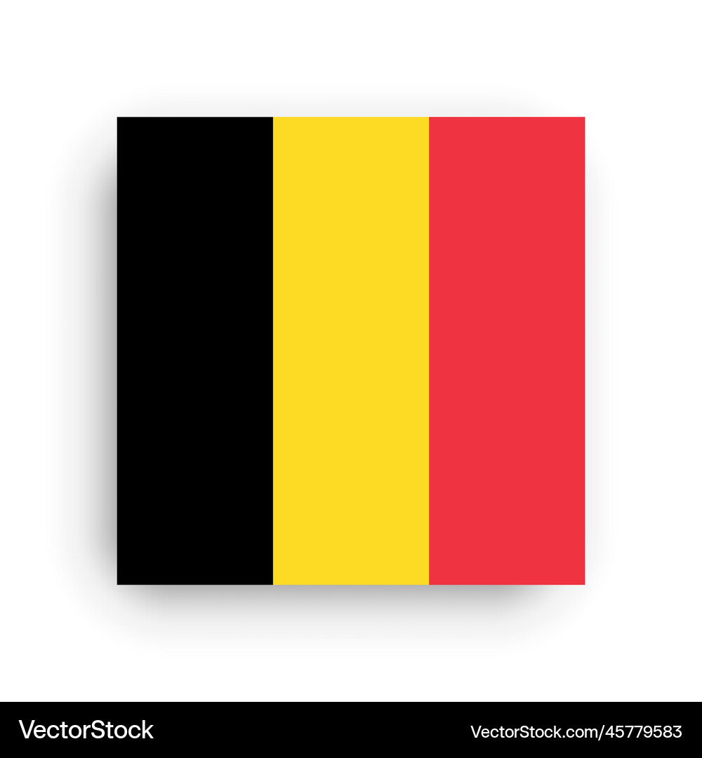 Square flag of belgium Royalty Free Vector Image
