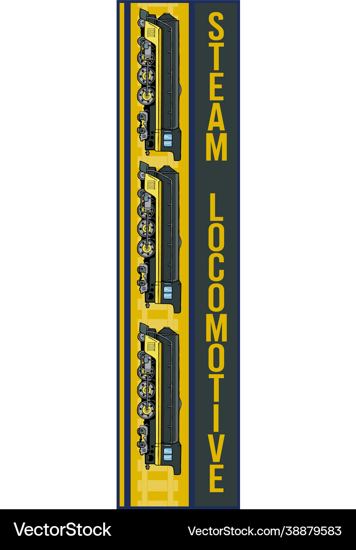 Steam locomotive vertical design Royalty Free Vector Image