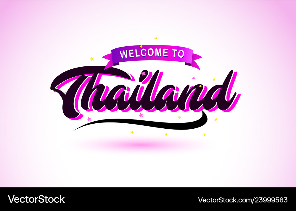 Thailand welcome to creative text handwritten Vector Image