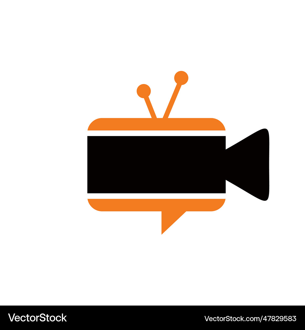 Tv television broadcast channel logo design Vector Image