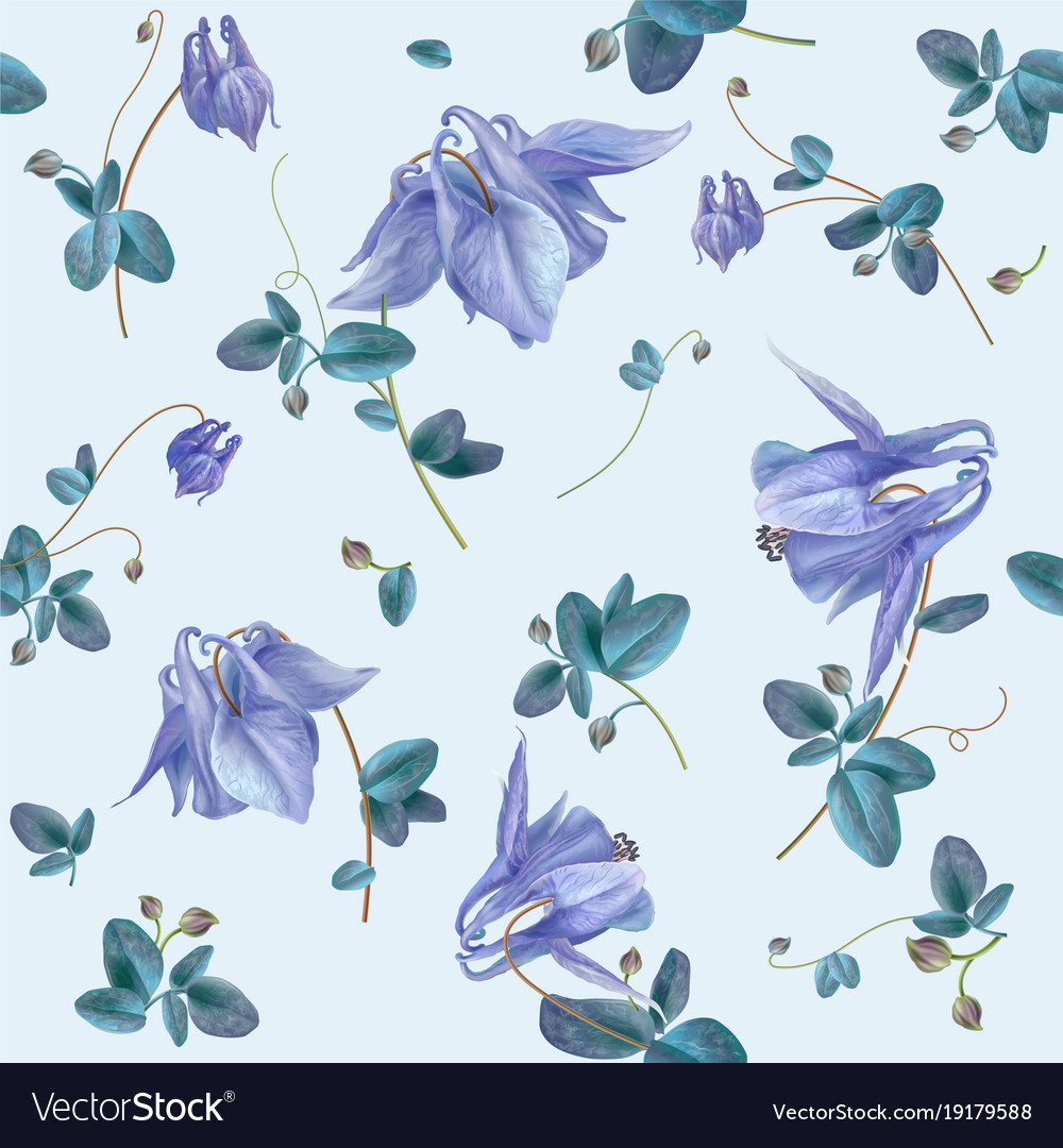 Blue flower pattern Royalty Free Vector Image - VectorStock
