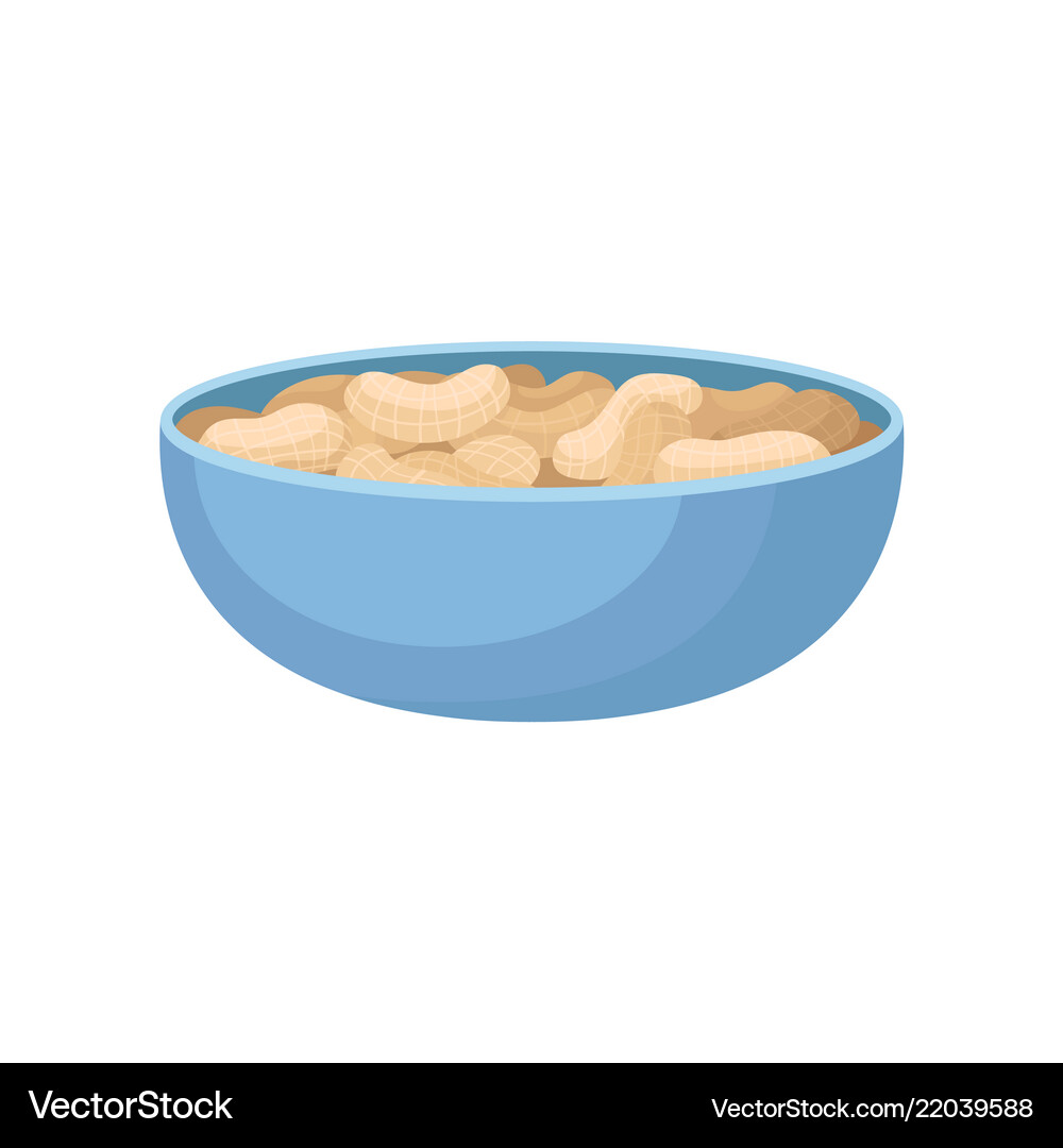Bowl of peeled peanuts Royalty Free Vector Image