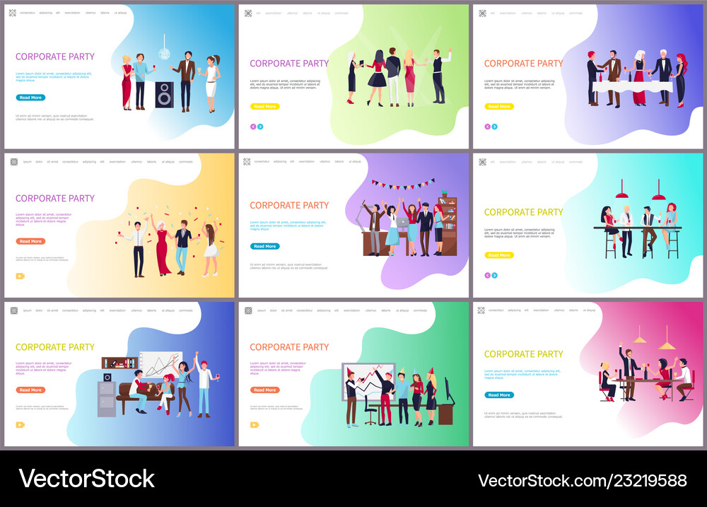 Corporate party with people having fun together Vector Image