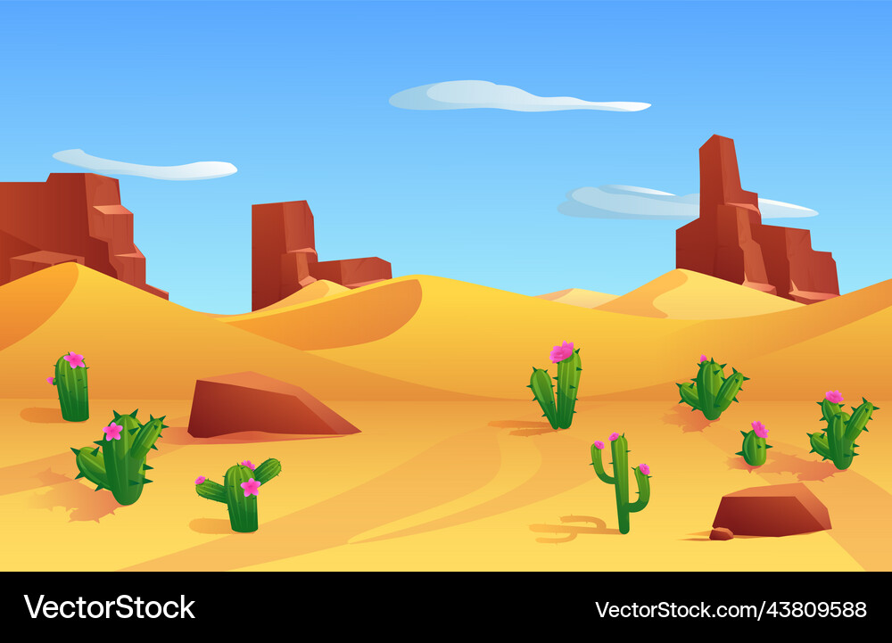 Desert landscape banner with highlands Royalty Free Vector