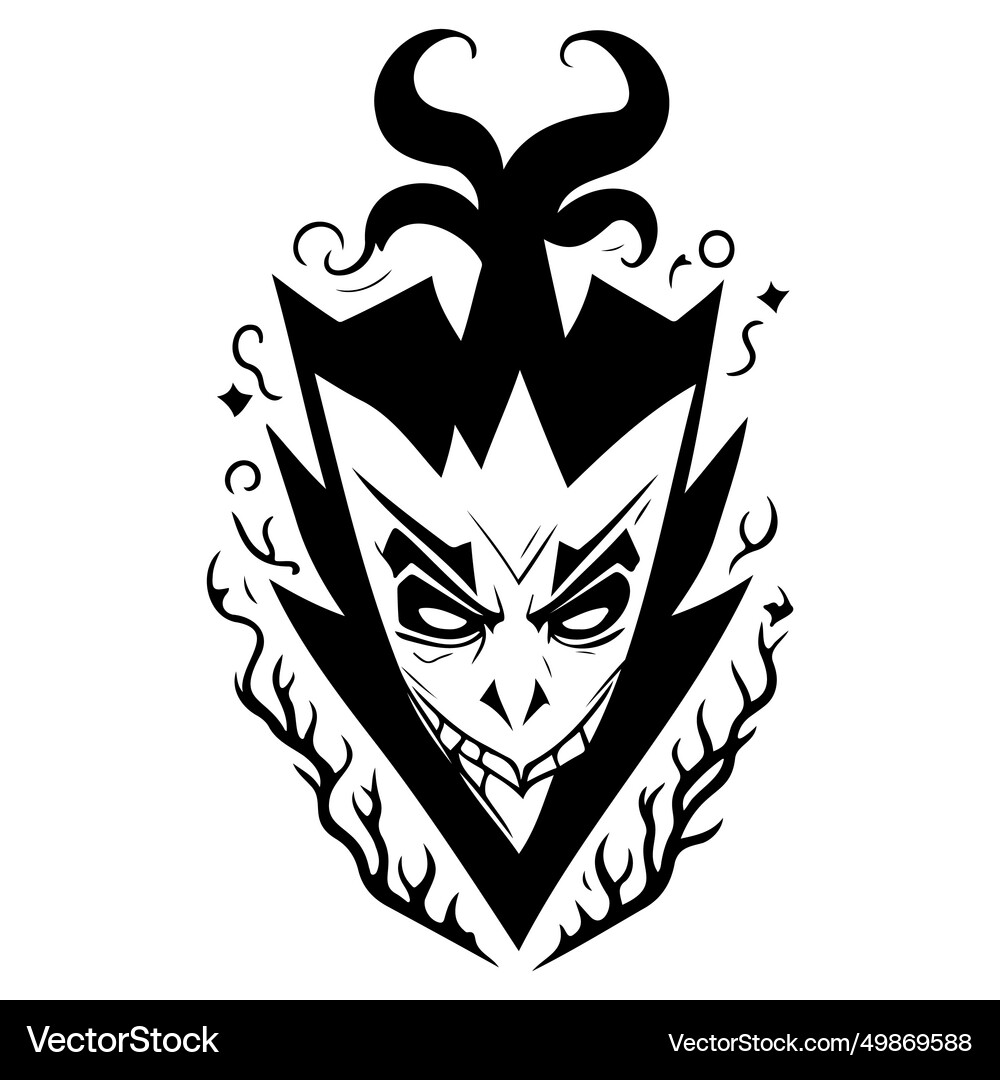 Halloween jester scary sketch hand draw Royalty Free Vector