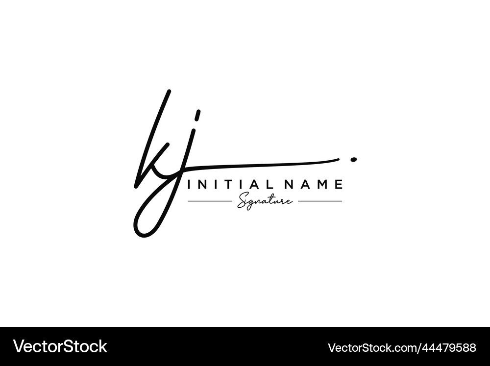 Initial kj signature logo template hand drawn Vector Image