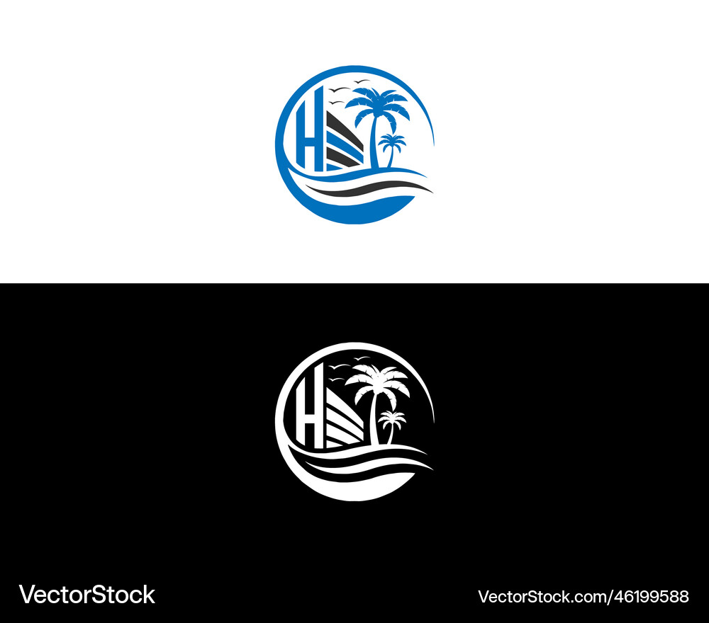 Letter h hotel building logo design Royalty Free Vector