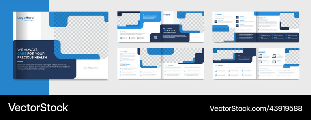 Medical landscape brochure design template Vector Image