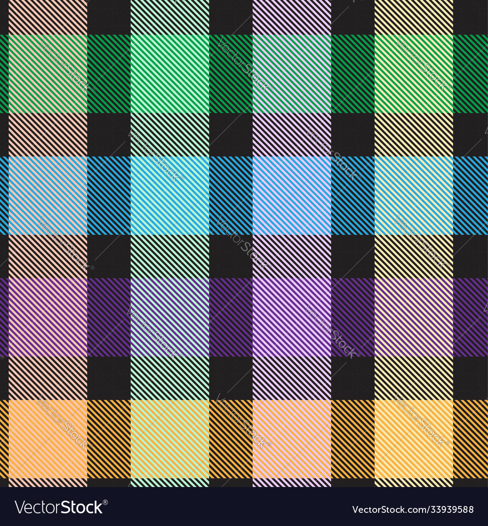 Rainbow tartan glen plaid textured seamless Vector Image