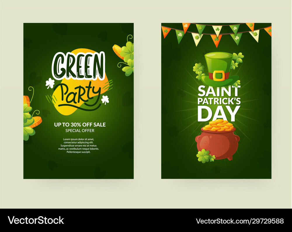 Set poster designs for st patrick day Royalty Free Vector