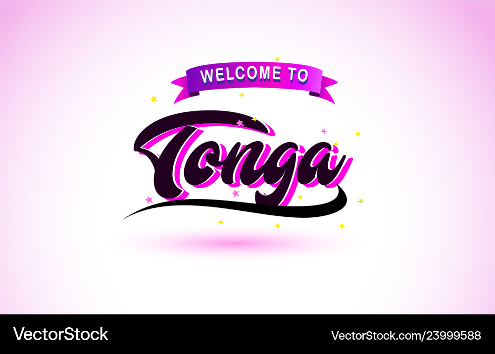 Tonga welcome to creative text handwritten font Vector Image