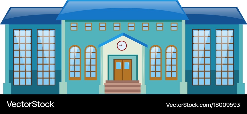 Blue building with lots of windows Royalty Free Vector Image