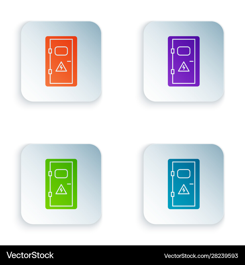 Color electrical cabinet icon isolated on white Vector Image