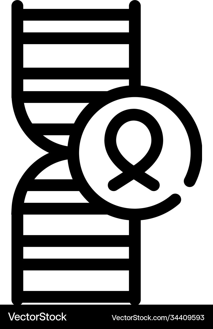 Dna cancer line icon sign Royalty Free Vector Image
