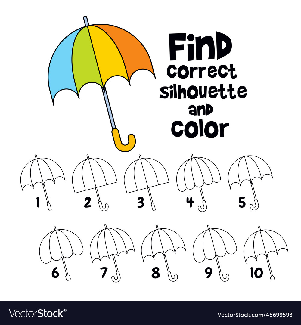 Find the correct shadow find 2 same objects Vector Image