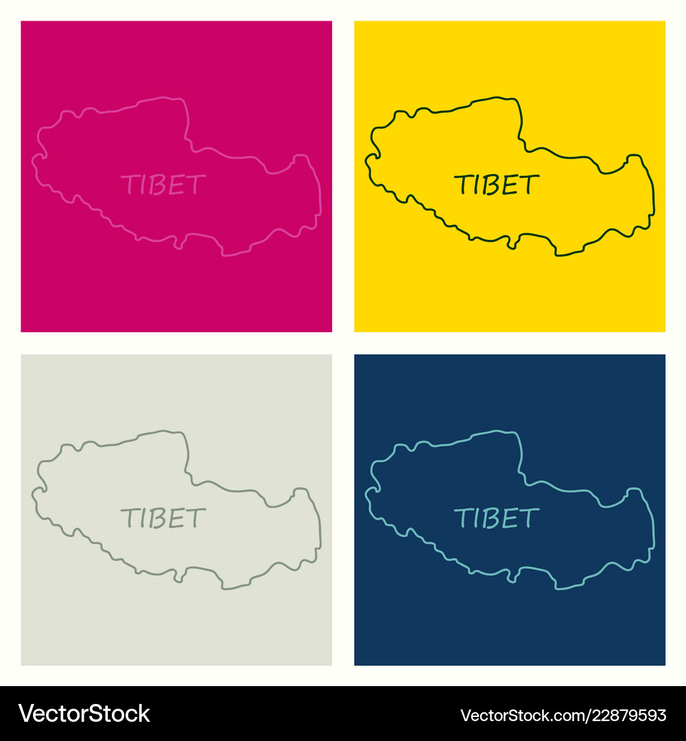 Highly detailed country map tibet Royalty Free Vector Image