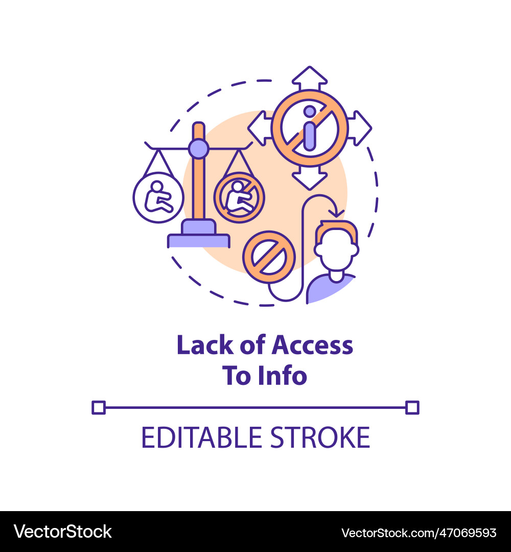 Lack of access to info concept icon Royalty Free Vector