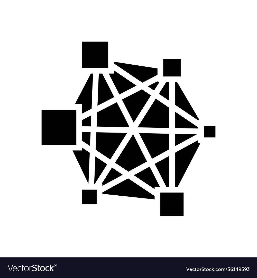 Neural network glyph icon Royalty Free Vector Image