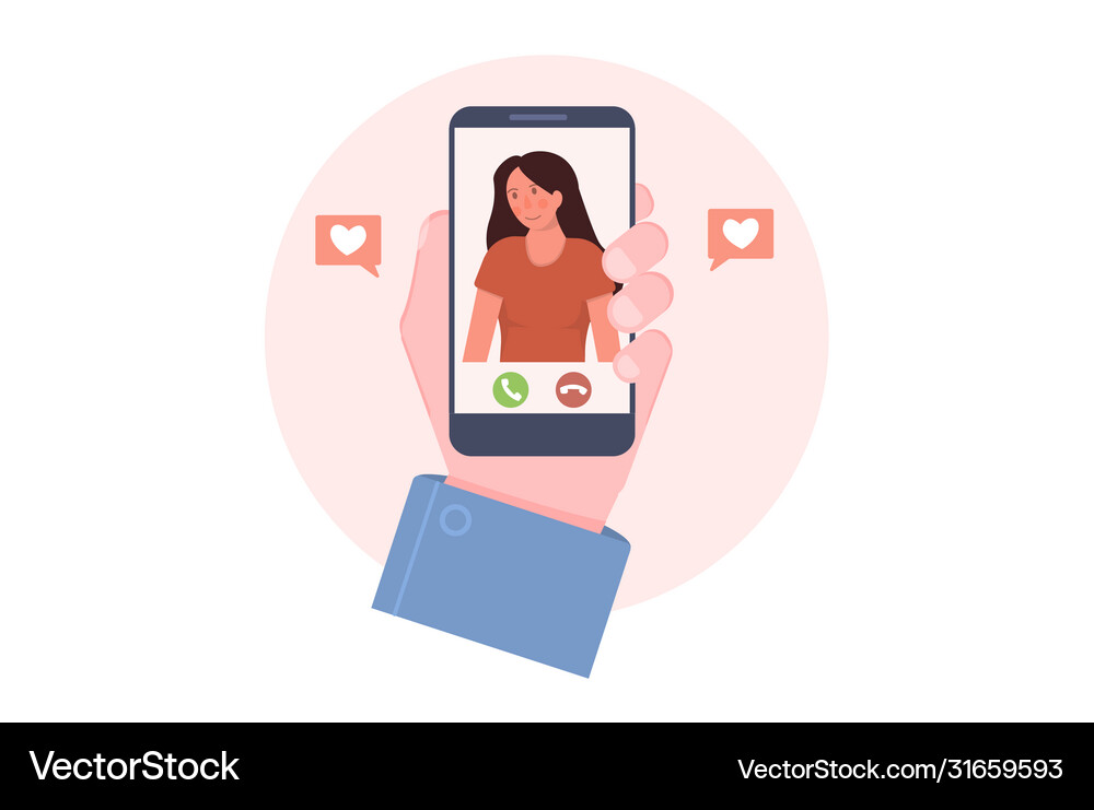 Phone call to girlfriend a mobile holding hand Vector Image